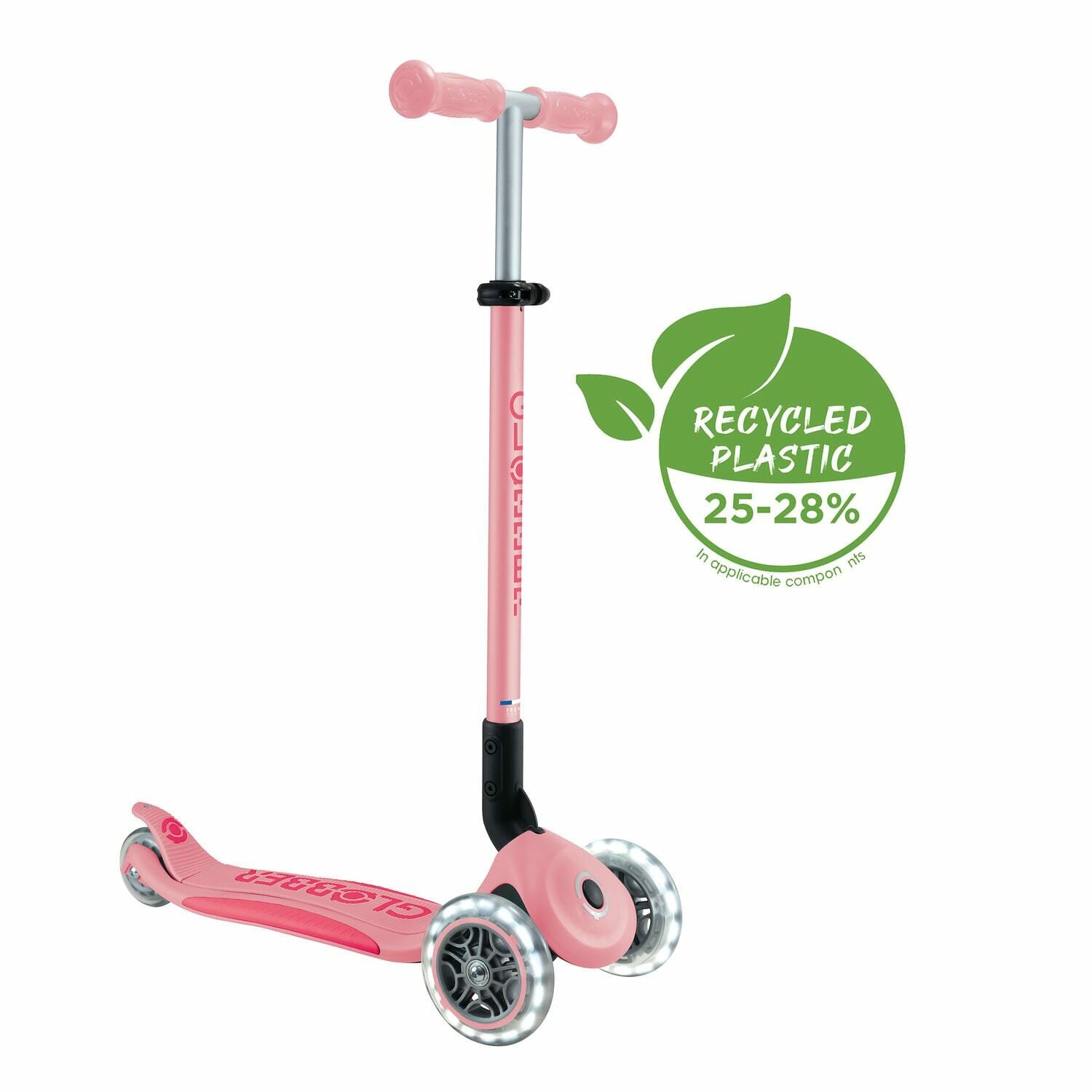 DECATHLON самокат Globber Elite Lights, розовый