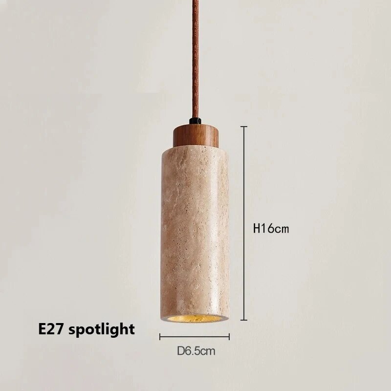 Потолочная люстра Wabi Sabi из травертина E27 B Stone, Коричневый, Warm light 3000K