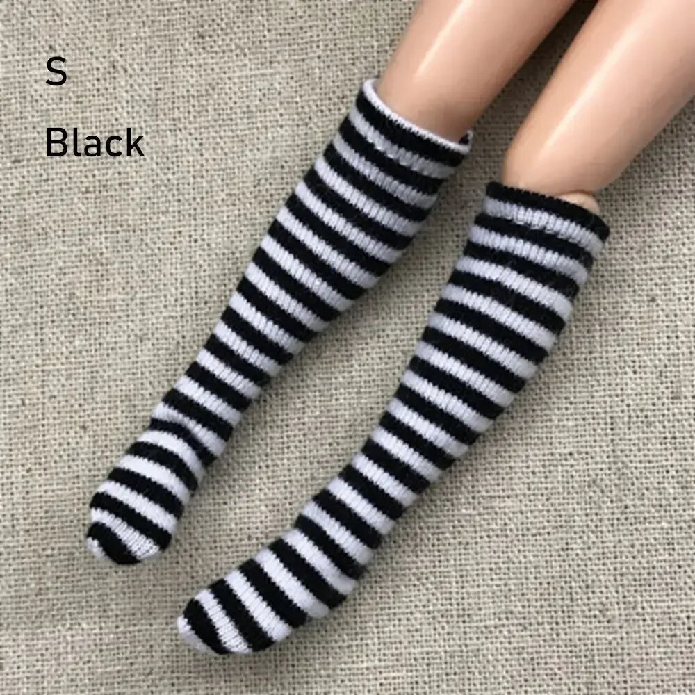 Кукольные носки 1/6 Cloth черные/оранжевые/фиолетовые/розовые/красные или черные/голубые/коричневые/желтые/розовые/темно-синие/зеленые