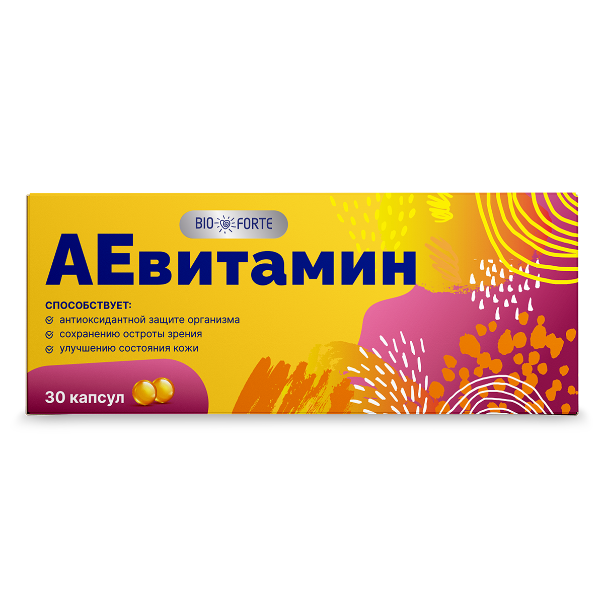 Витамины ComForte, АЕ, для капилляров, для зрения, для иммунитета, 200мг, 30шт