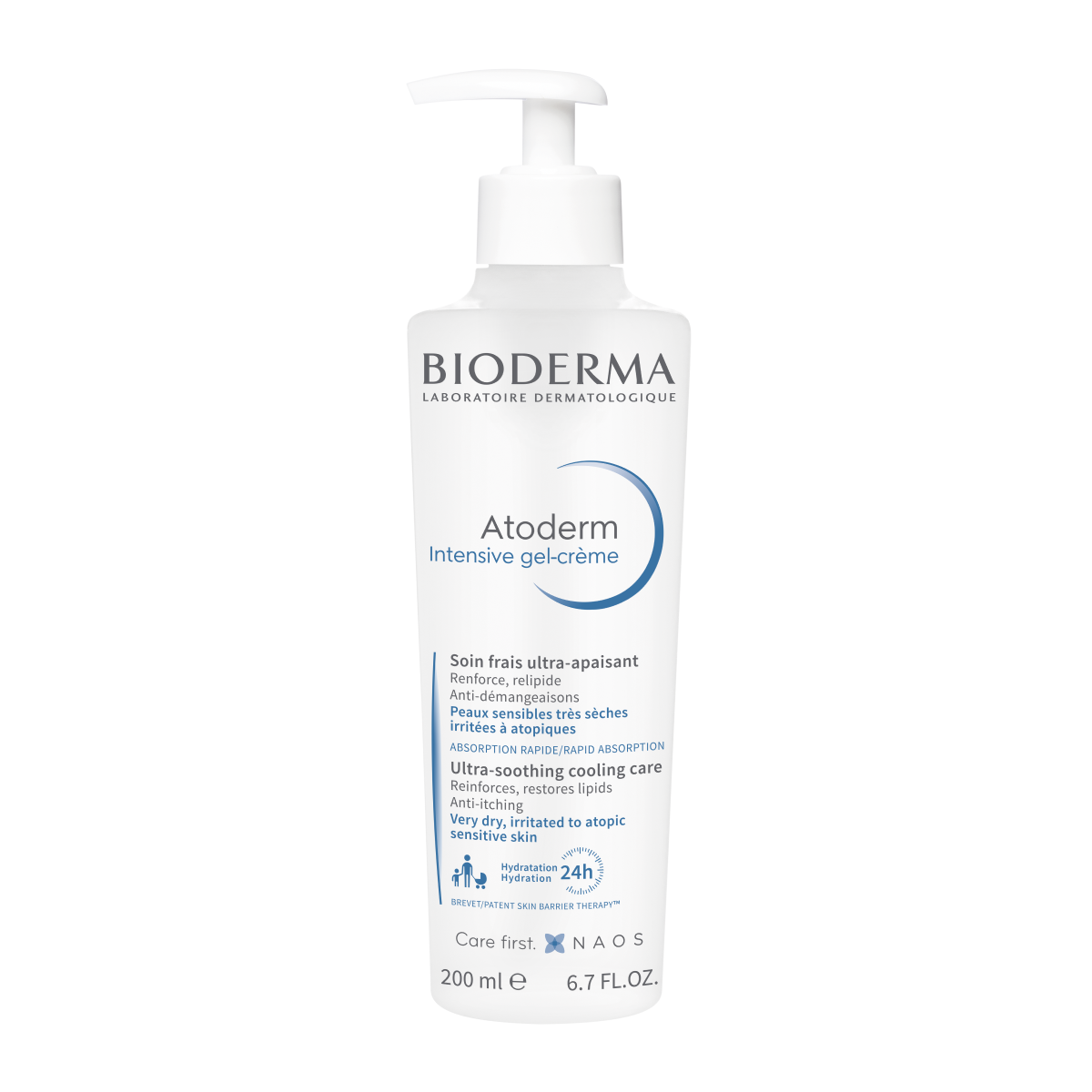 Интенсивный гель-крем Bioderma, для сухой кожи, аптечная косметика, 200мл