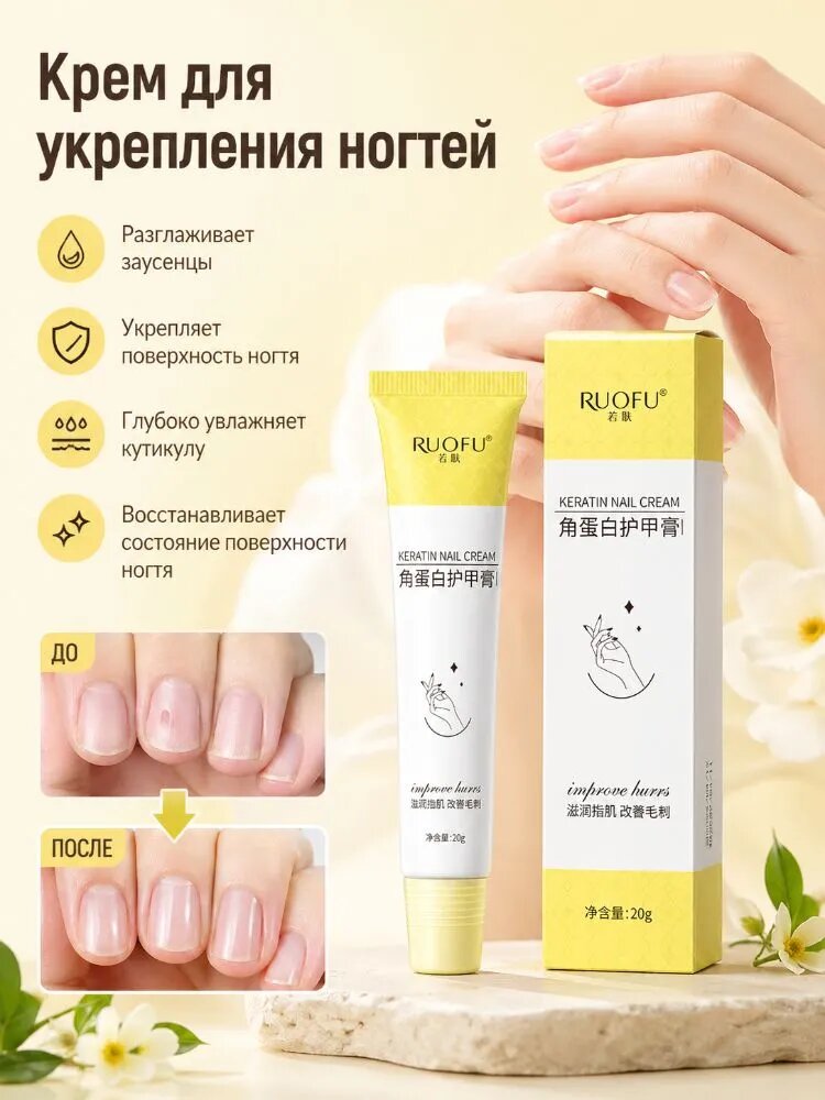 Средство Для Защиты Ногтей От Заусенцев С Кератином, Разглаживающее И Укрепляющее Ногти.