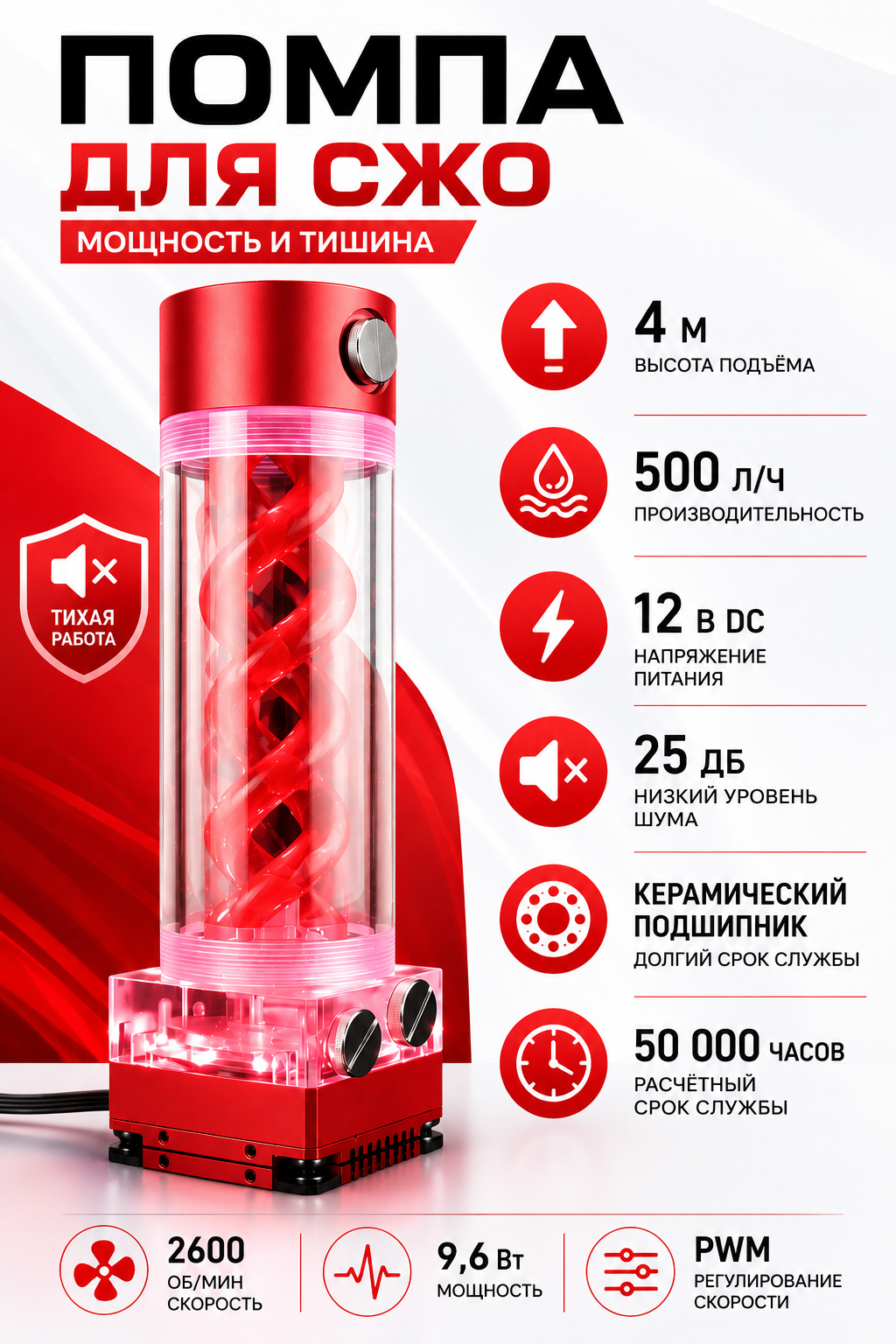Помпа для сжо с резервуаром красный