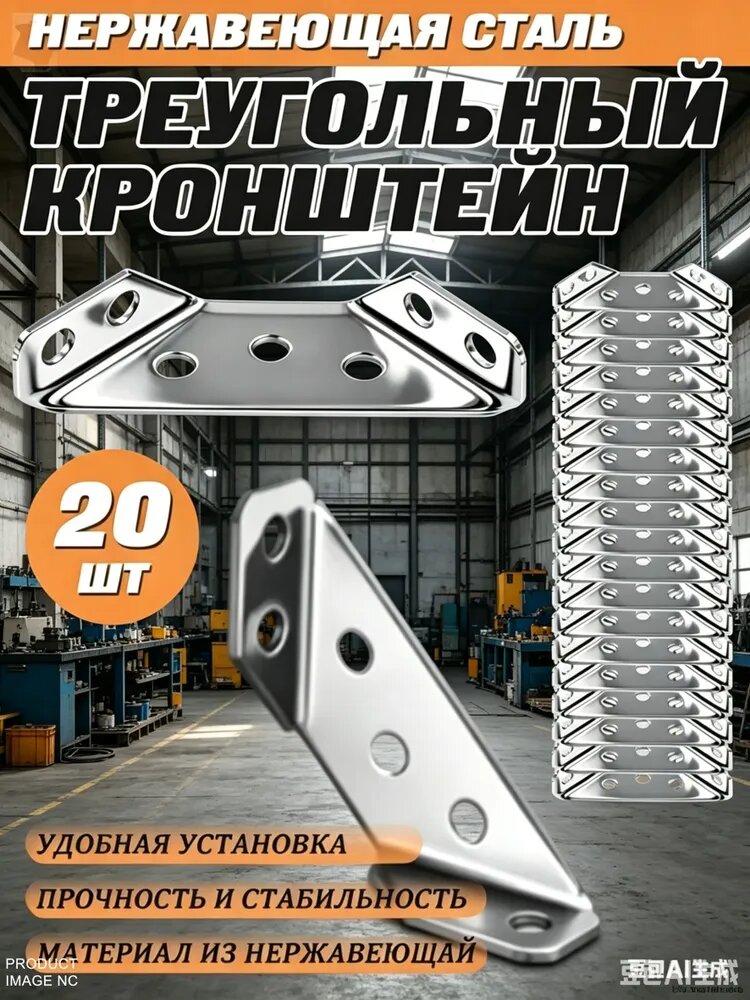 Уголок перфорированный крепежный Усиленный 65 мм x 21 мм 20 шт.