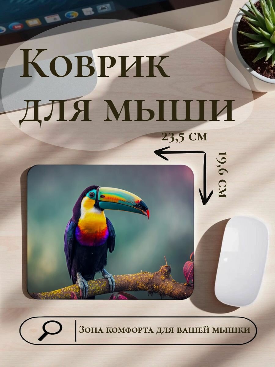 Коврик для мыши тукан ариель на ветке