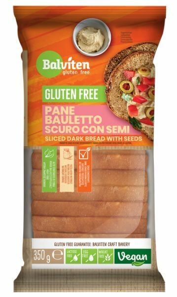 Нарезанный темный хлеб с семенами Balviten Pane Bauletto Scuro con semi 2 шт x 350г