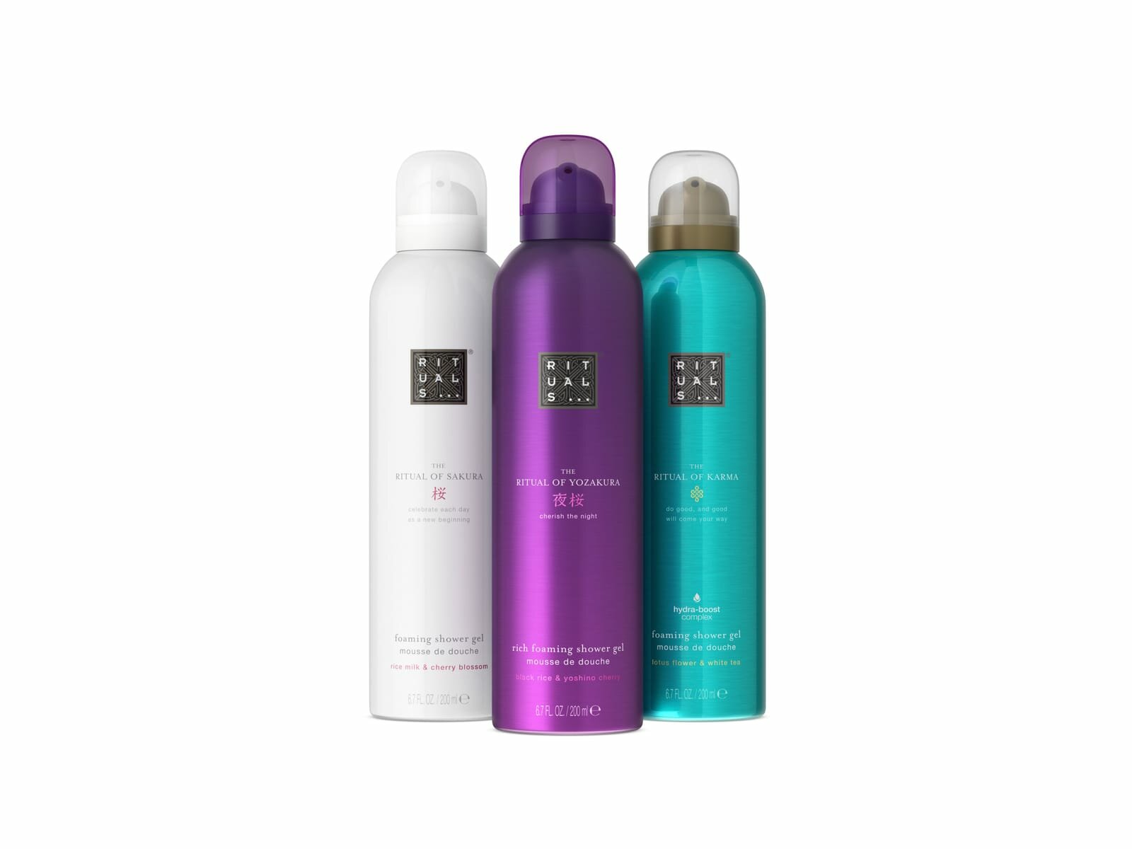 Набор уходовой косметики Rituals Value Pack, 3 шт по 200 мл, ароматы сакура, йодзакура, карма
