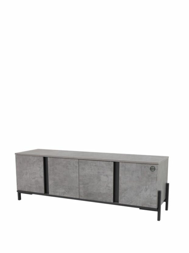 Тумба ТВ Некси, ЛДСП, шариковые направляющие, ящики, полки, 148x50x40 см, черная — фото 1