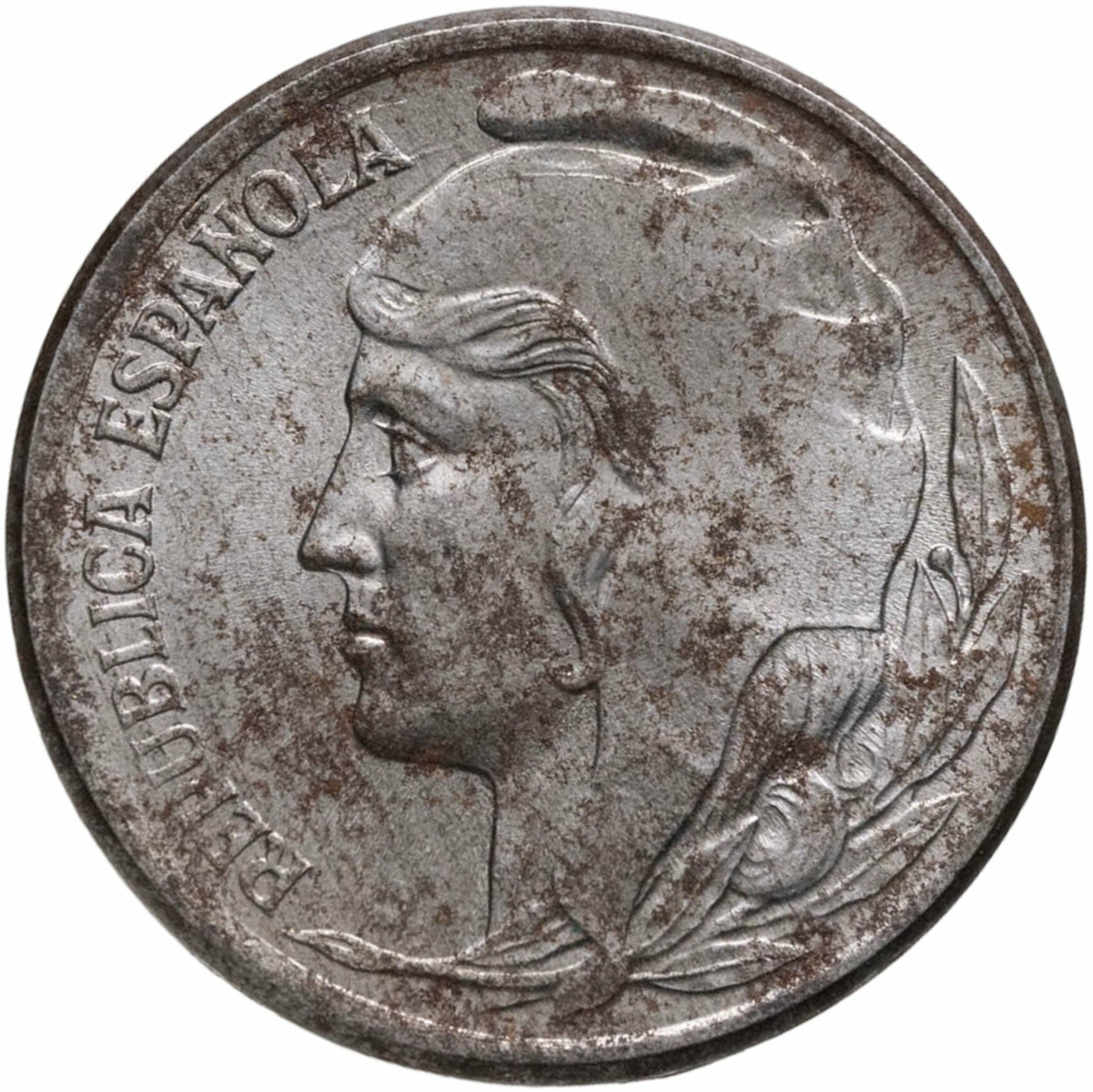 Испания 5 сентимо centimos 1937, Железо, в сохранности VF-XF