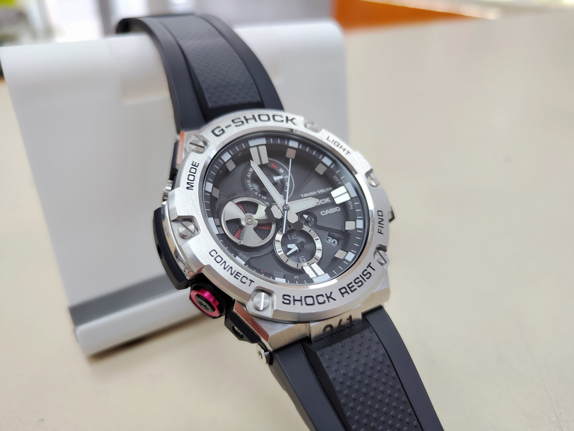 Часы Casio GST-B100, кварцевые, WR200, нержавеющая сталь, подсветка, будильник Уценка Б/У