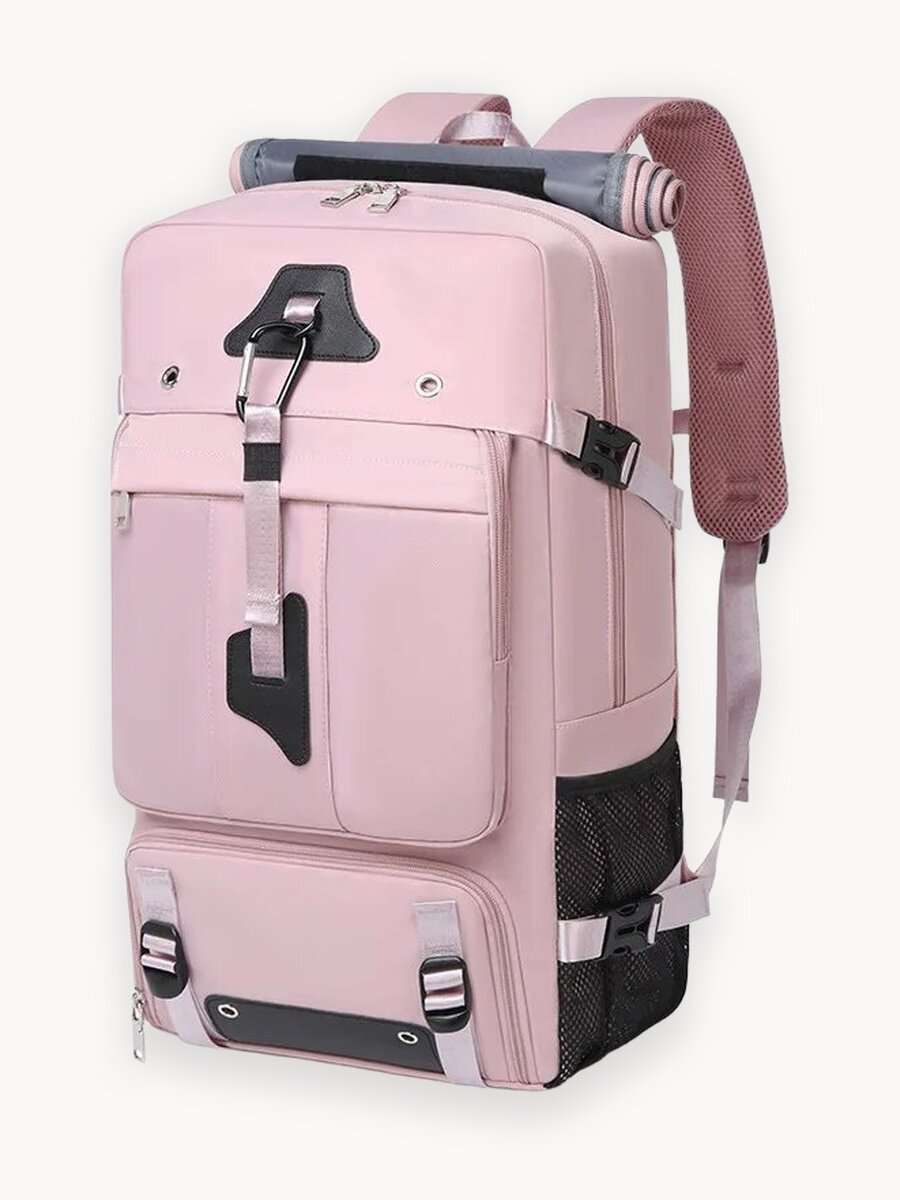 Дорожная сумка большой емкости 55 л для мужчин, 15,6-дюймовый чемодан для ноутбука, рюкзак, многофункциональный водонепроницаемый рюкзак, уличные сумки для кемпинга, Розовый, Унисекс