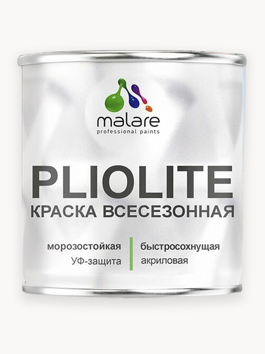 Краска-эмаль Pliolite всесезонная, зимняя, для всех типов поверхностей, антикоррозионная, RAL 7024, графитово-серый, матовая, 0,8 кг.