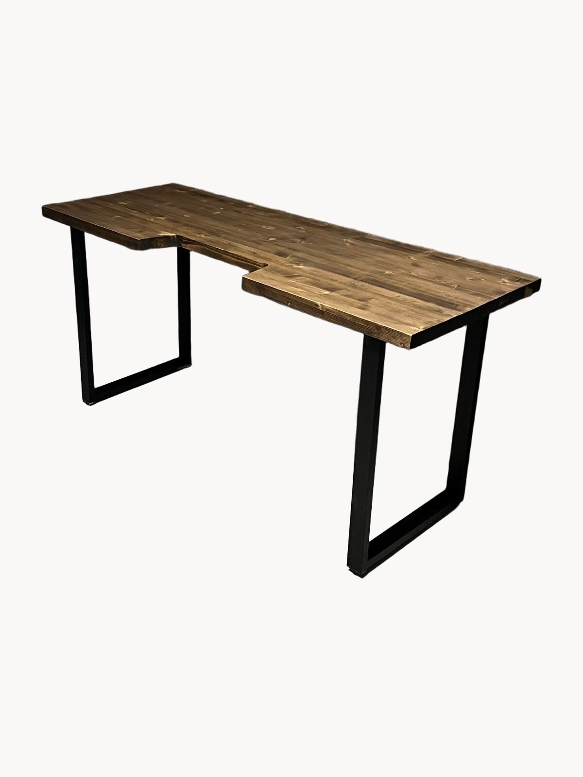 Компьютерный стол лофт 60х160х75 из массива, металические ножки