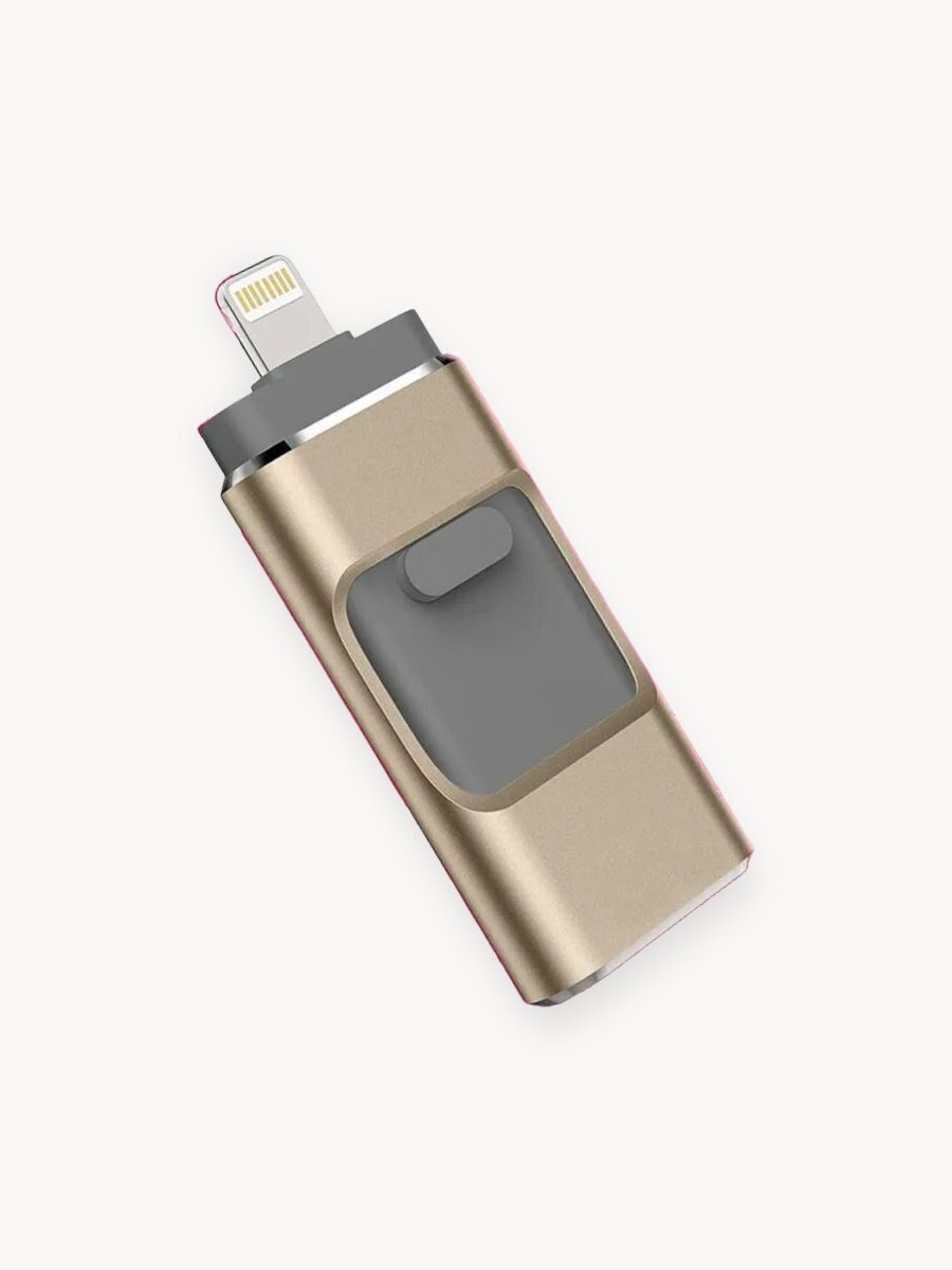 Флешка для телефона с USB, Type-C и Lightning, флешка для iphone выдвижная 1тб