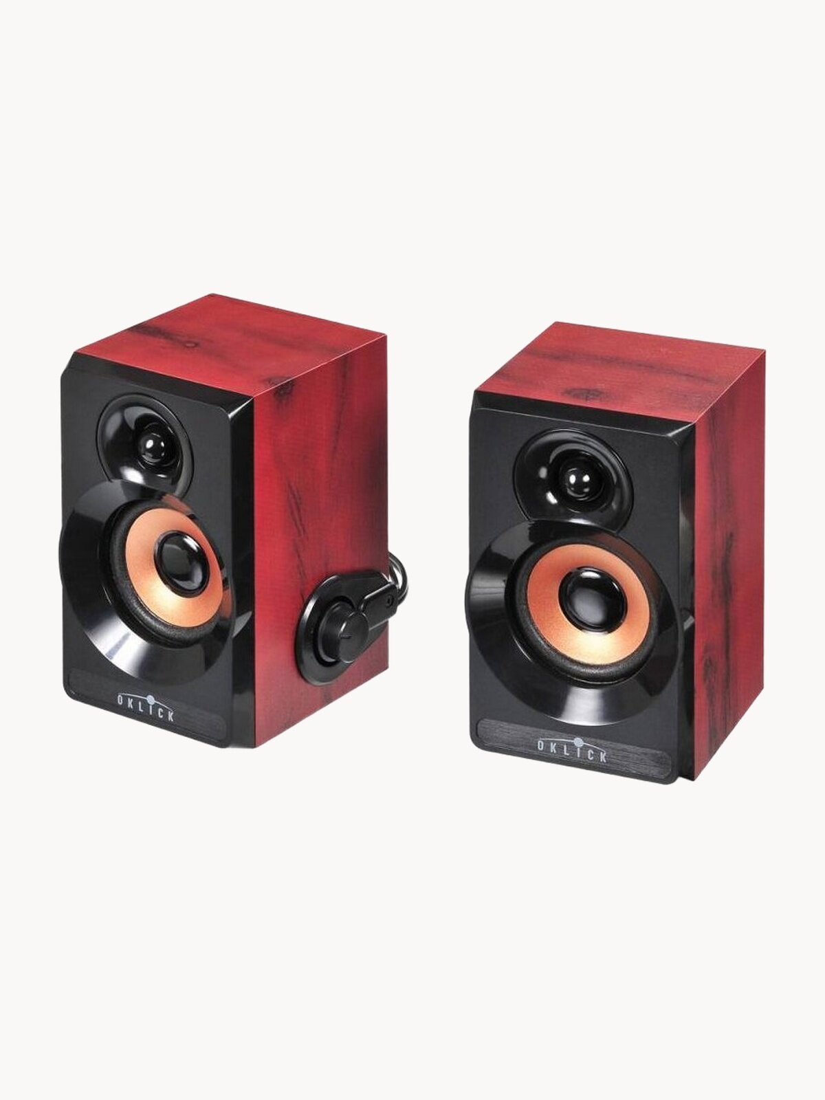 Колонки Oklick OK-161, 2.0, черный/ вишня [358267]