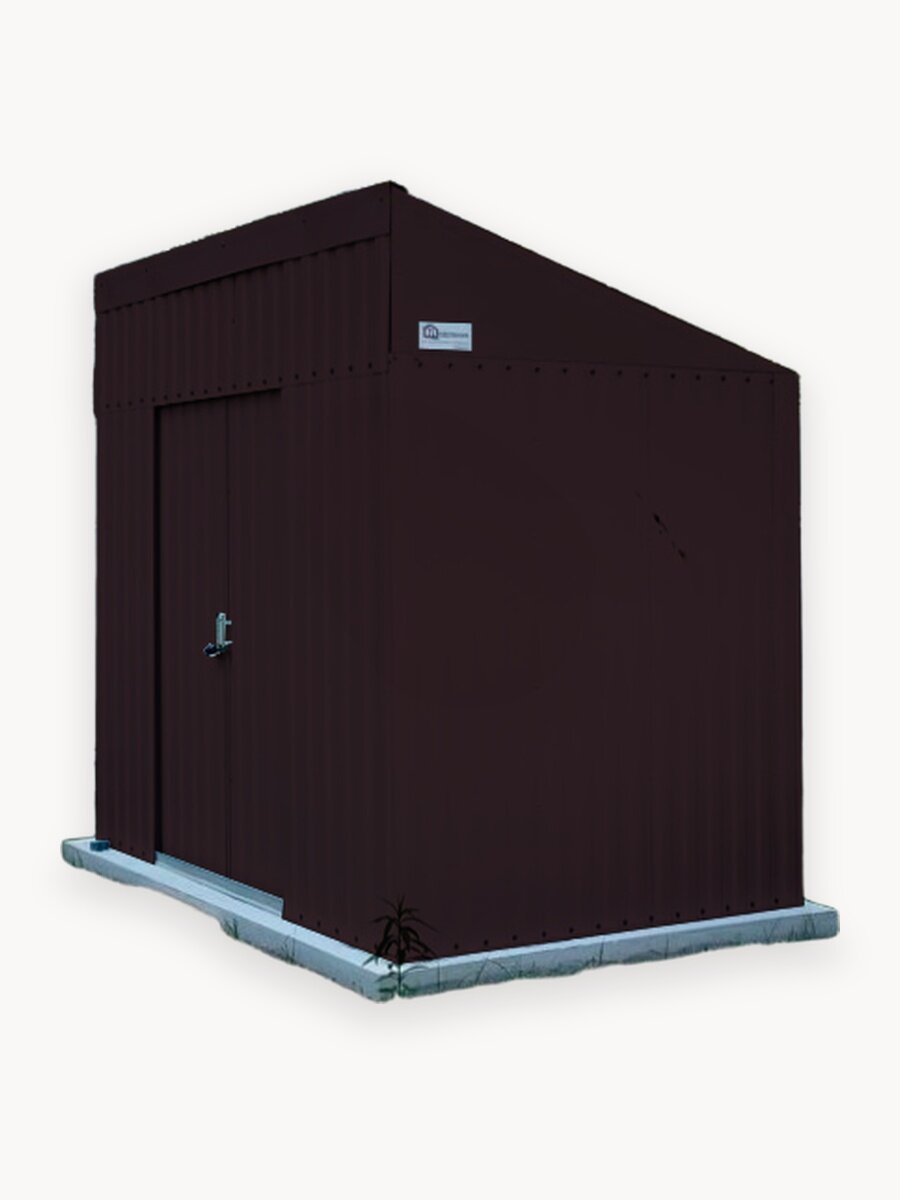 Хозблок скат 1,5*2м RAL8017 Коричневый подсобник сарай сборный металлический