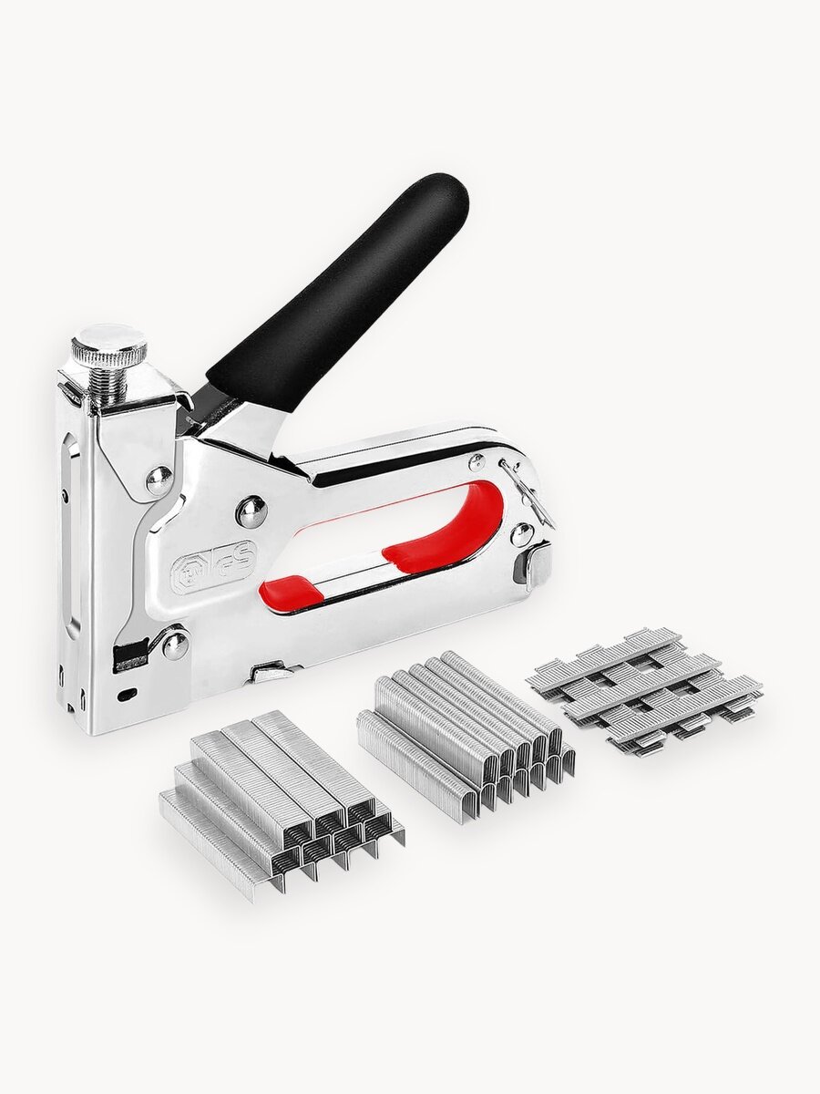 Степлер Мебельный 3 в 1, металлический корпус, рычажный механизм. Скобы 3000 шт