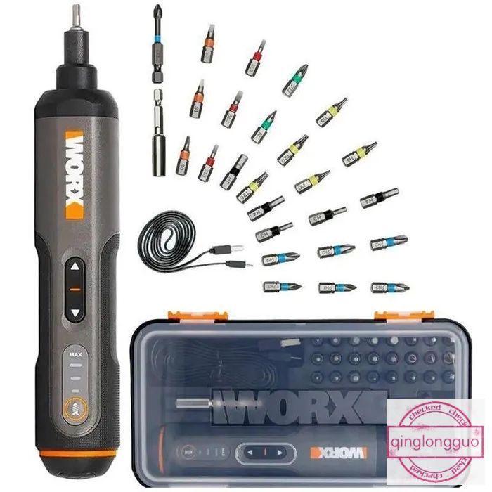 Аккумуляторная отвертка Worx WX240 4В, 5Нм, 1,5 Ач с набором оснастки
