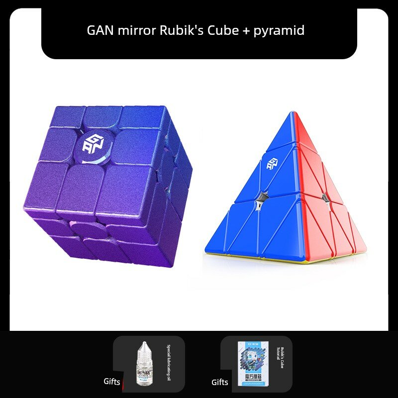 Комплект GAN Mirror Magic Cube 3x3 и Пираминкс для детей, обучающая головоломка с плавным вращением, детский умственный