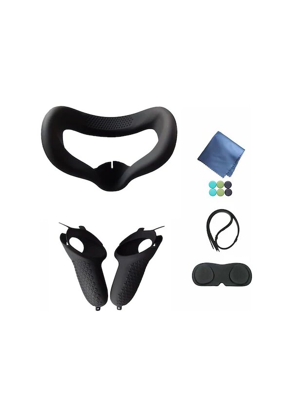 Силиконовый чехол, устойчивый к поту, для Oculus Quest 2, аксессуары для контроллера и маски, черный
