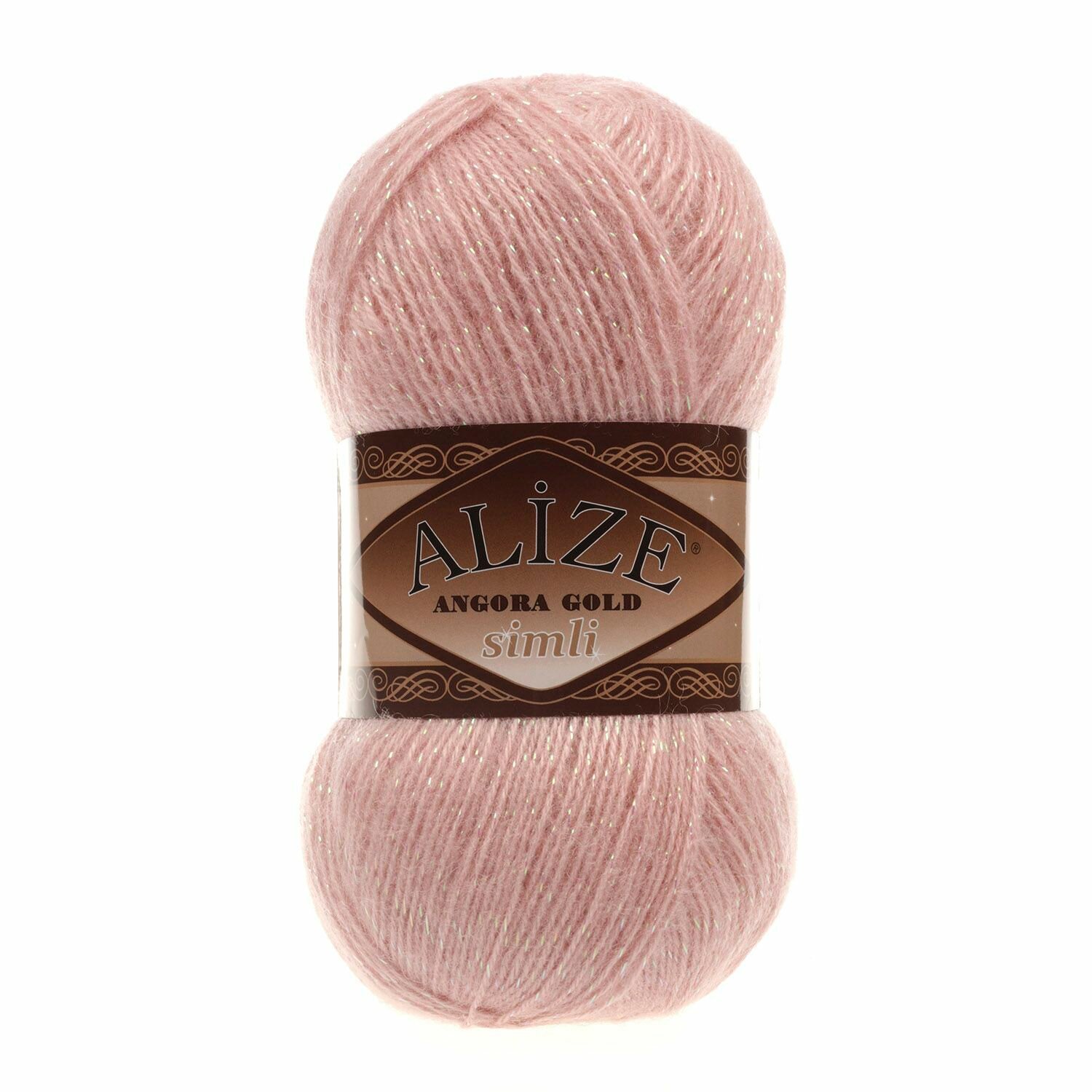 Пряжа Alize Angora Gold Simli 161 пудра (5 мотков по 100г/500м)