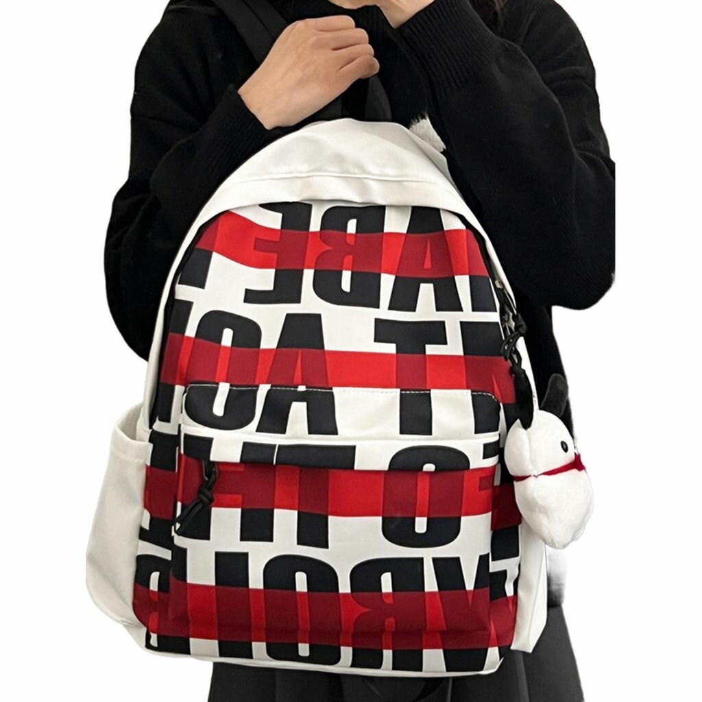 Американский студенческий рюкзак с принтом-черный