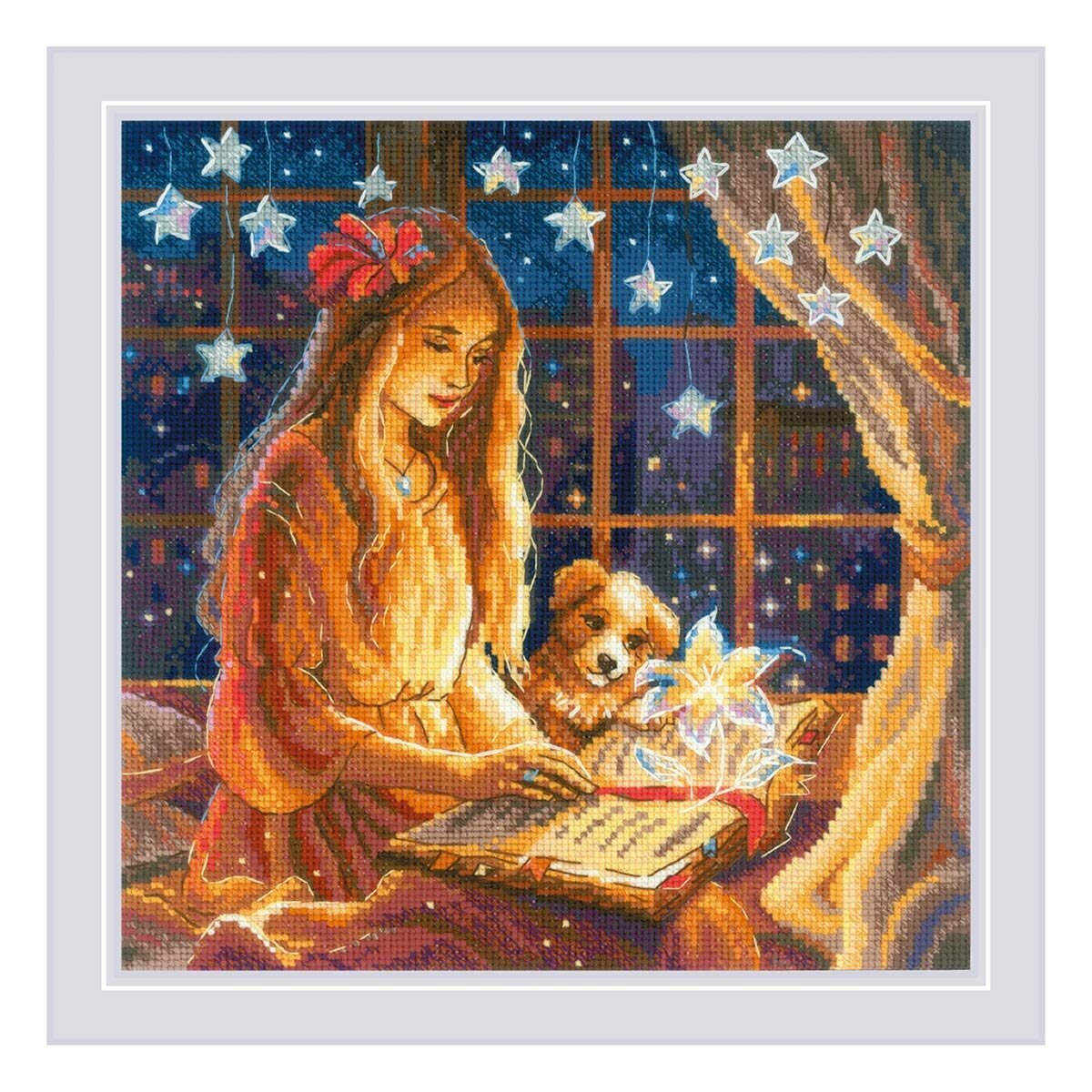 Набор для вышивания крестиком 'Волшебная книга', 25*25 см, Риолис