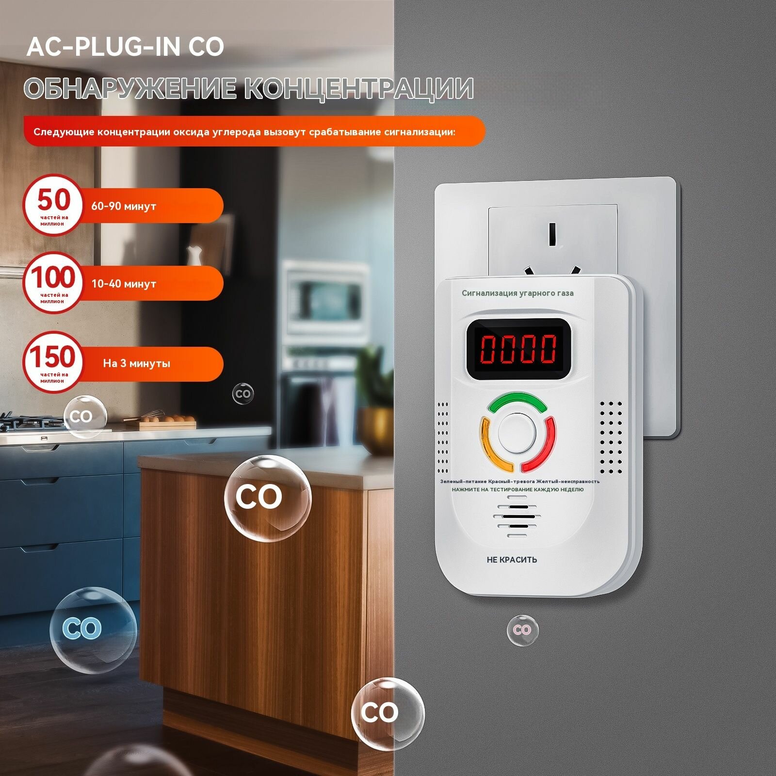 Датчик угарного газа/Детектор CO