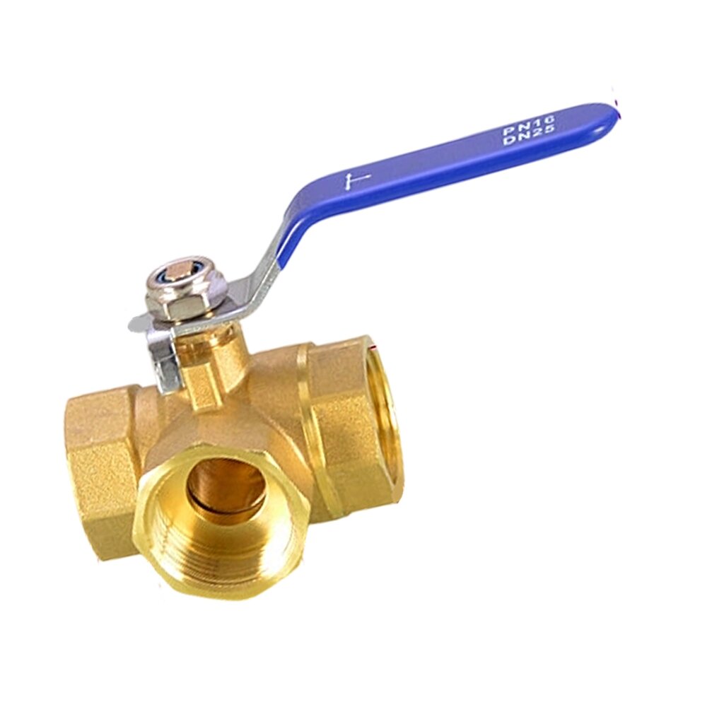 Трехходовой шаровой кран Т-образного типа для двухходового водопровода, переключатель клапана подачи природного газа-DN25