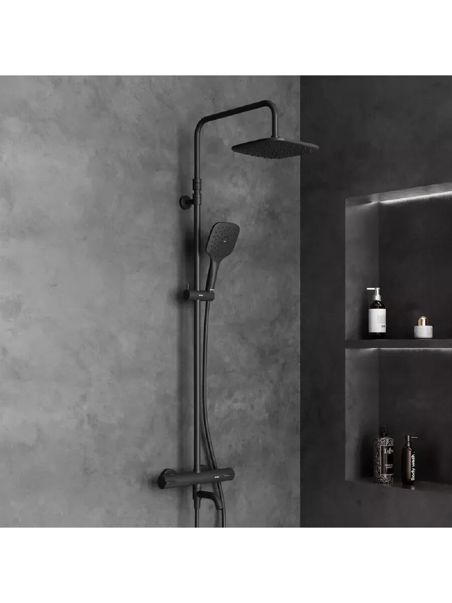 Душевая система с тропическим душем и термостатом Damixa Aurora