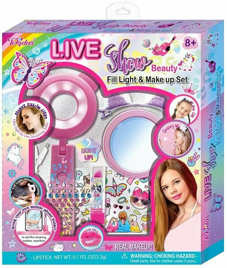Набор детской косметики Tokidas лак для ногтей, лампа для сушки, аксессуары