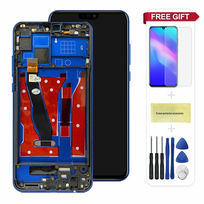 Дисплей AAA + для Huawei Honor 8X ЖК-дисплей JSN-L22 JSN-L21, дигитайзер сенсорного экрана для Honor 8X, дисплей с запасной рамкой OLED Blue Frame