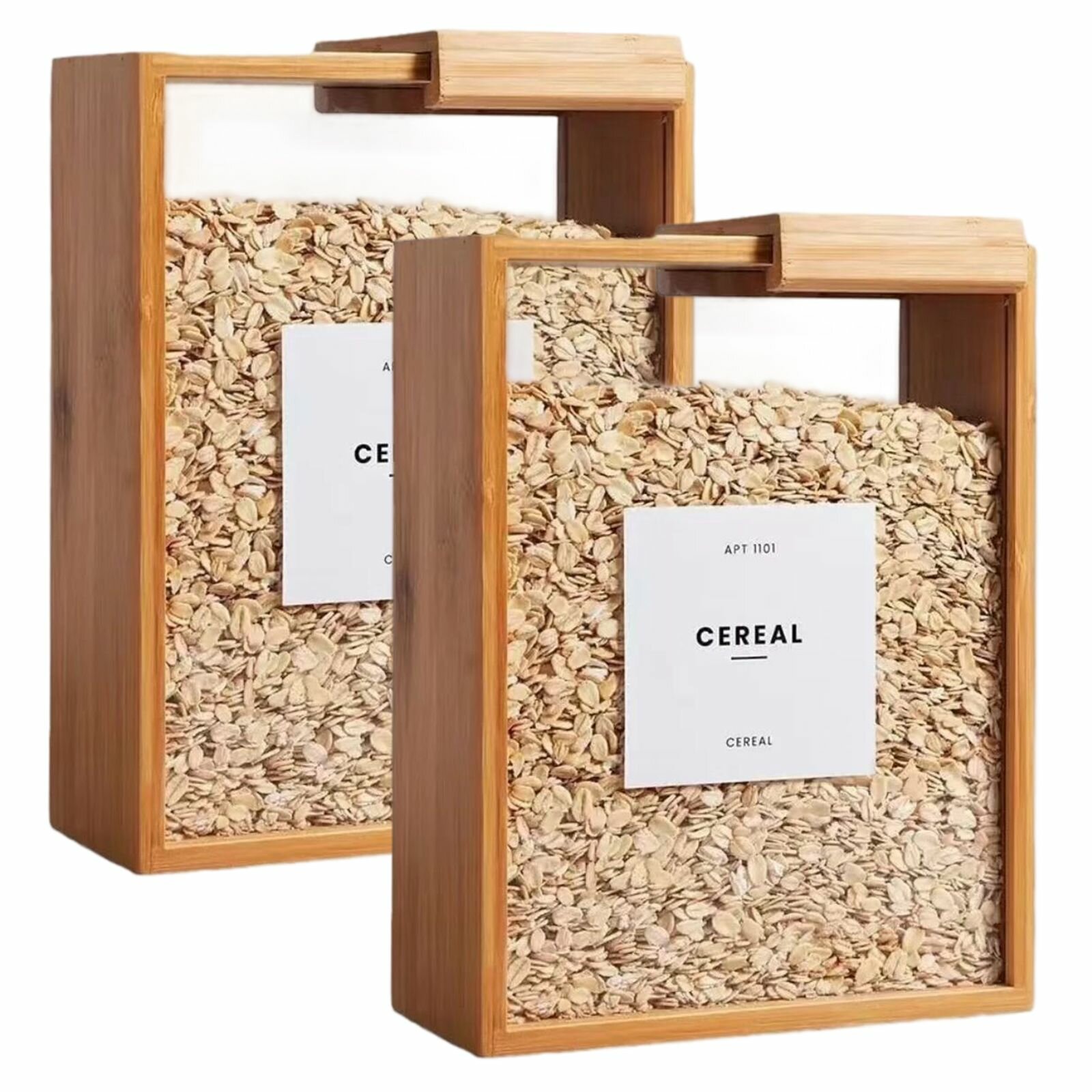 Деревянные контейнеры с крышкой, 2 шт.