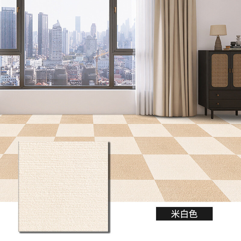 Квадратный ковер, пэчворк, самоклеящаяся основа, 60x60 см, Белый с оттенком