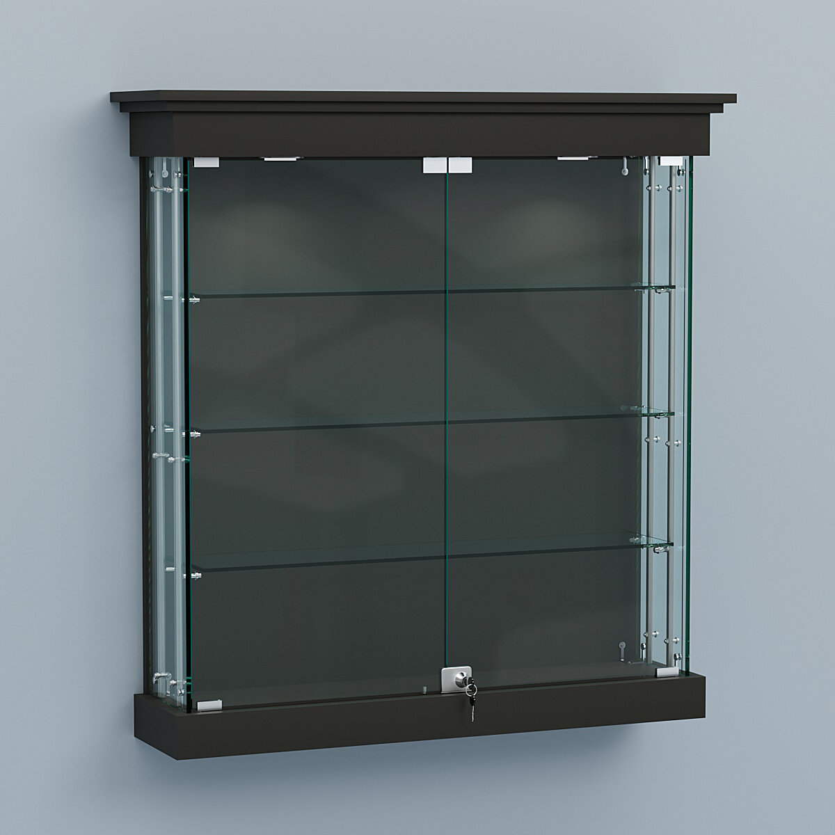 Витрина для музеев "Коллекция" настенная №2-3А-РЕГ, Черный. Производитель товара - компания ТОБ.