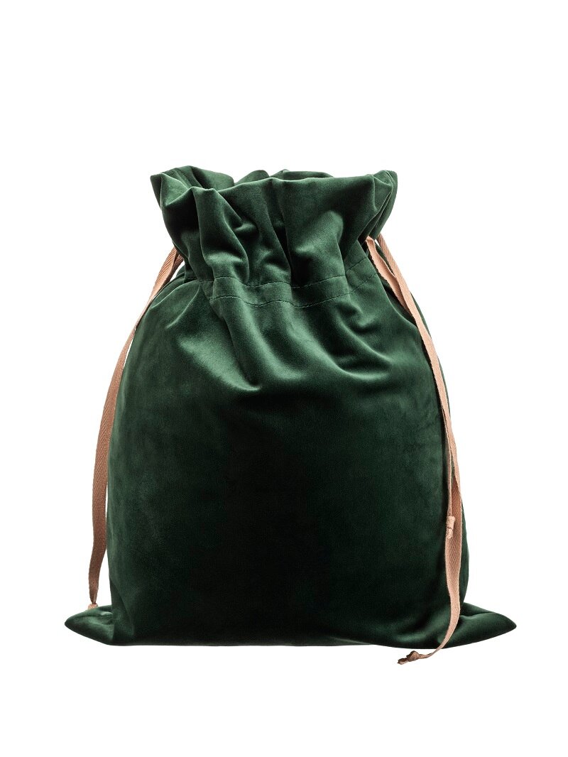 Мешочек бархатный подарочный на подкладе размером 50х65см цвет изумруд