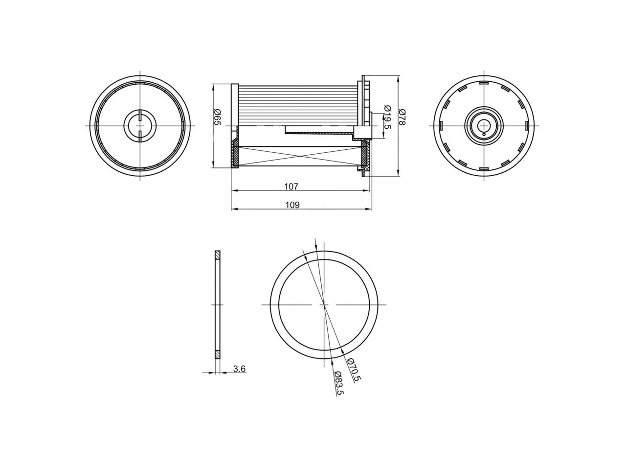 UNIO FLT-50039 (1352443 / 2375051) фильтр топливный фильтр топливный Ford (Форд) Focus (Фокус) II 04-, Mondeo (Мондео)