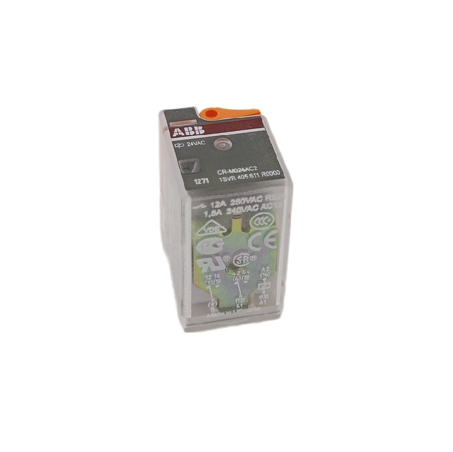 Реле промежуточное ABB CR-M024АC2 24B AC 10A 1SVR405611R0000 2 переключающих контактов