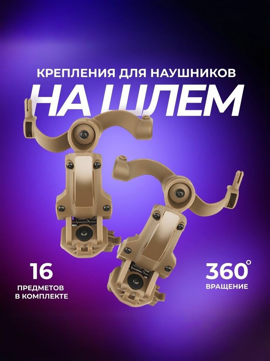 Адаптеры крепления для активных наушников для стрельбы на шлем
