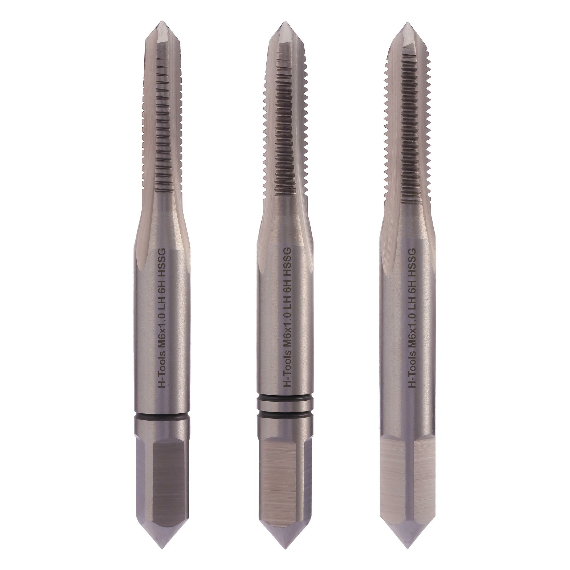 Метчик М 6,0х1,0 (Комплект 3шт, левый) DIN352 HSS-G 6h 56мм a=4,9 H-Tools 230060LIHT