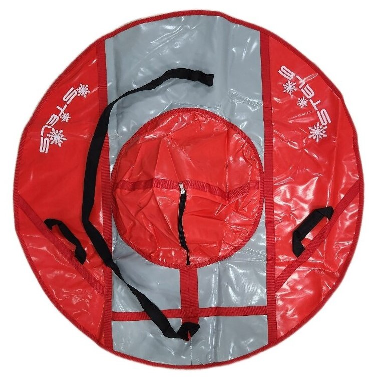 Ватрушка / Санки надувные 125 см STELS Тюбинг тент без камеры СН040.125 серый/серый+красный