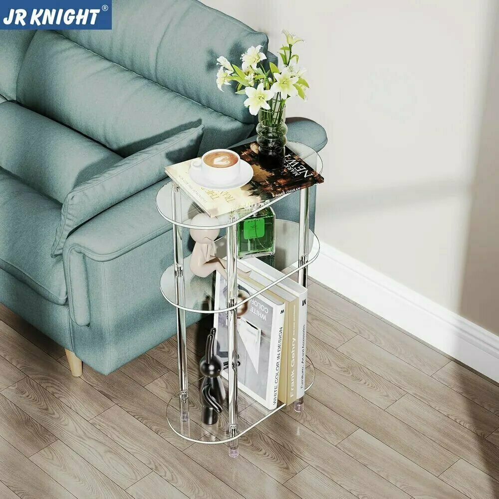 Столик журнальный "JR Knight", акриловый, овальный, прозрачный, 20x40x65 см