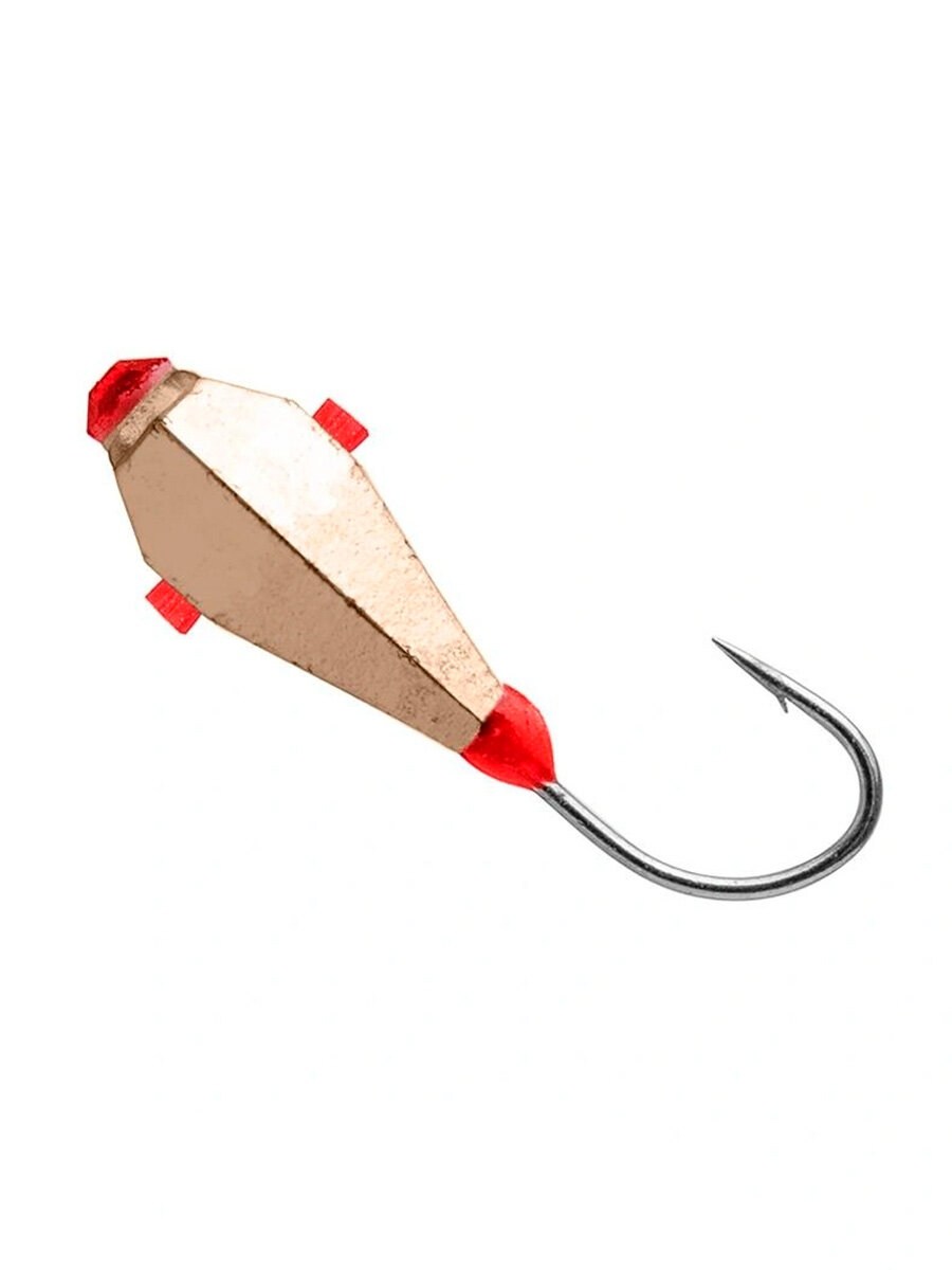 Мормышка Helios вольфрамовая Капля с отверстием граненая 5мм 2гр GO кембрик, камень, подмазка фосфорная (MW-5150ACP-GO), 10 штук в упаковке