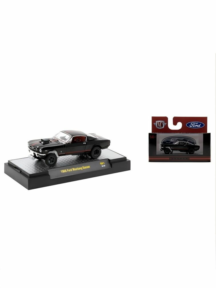 Машинка M2 Machines 1/64 1966 Ford Mustang Gasser Black R81 24-53 Die-cast Alloy Car Model Collection Toy Gift
