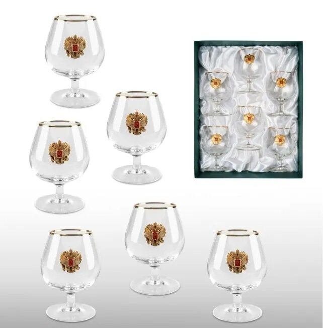 Набор бокалов ToDrink "Золотой запас" для коньяка, стекло, 6 шт, 250мл