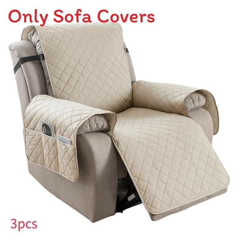 Классическая накидка на диван из клетчатой ткани для 2 и 3 местного дивана антигрязевая и пылевая покрытие бежевый 3 место