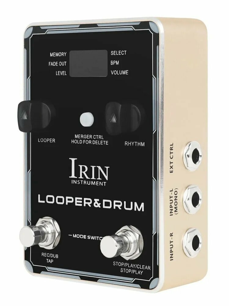 Педаль эффектов для электрогитары IRIN XS-04 / Барабанная машина Phrase Looper 40 луперов 100 барабанных ритмов 10 метрономов