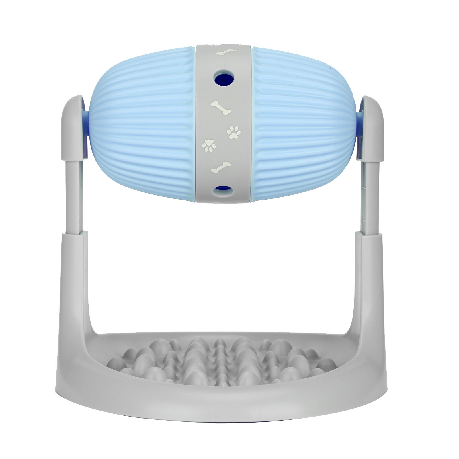 Pet Multifunction Dog Training Leakage Food Toy Ball Rolling Slow Feeder Bowlblue