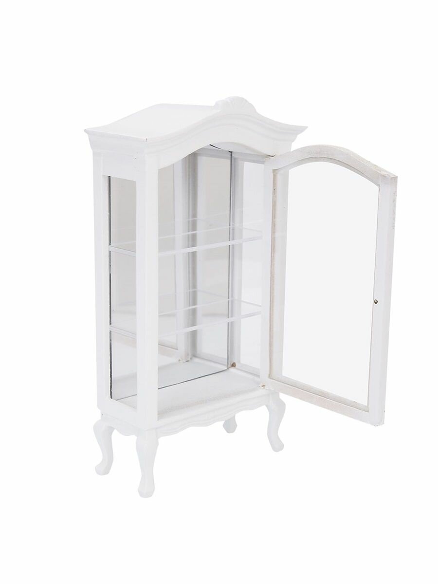 Миниатюрный белый деревянный кукольный домик в масштабе 1:12, витрина с 3 слоями и прозрачными окнами для кукол и миниатюрных предметов коллекционирования