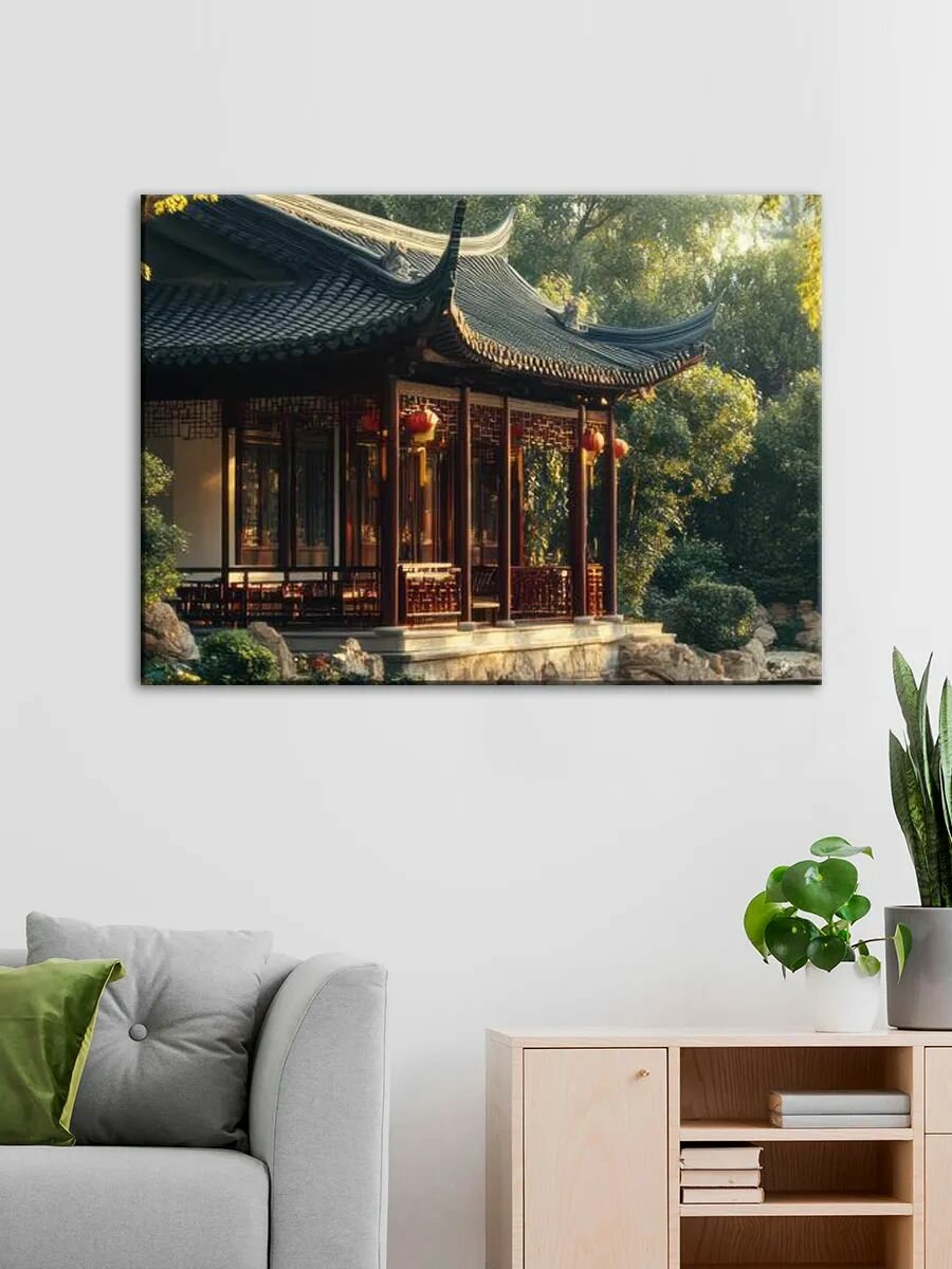 Картина на стену "Китайские домики", 70х50 см